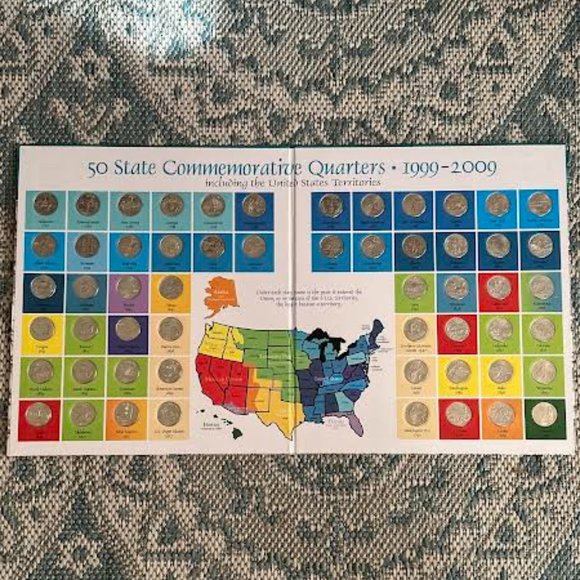 Us Mint | Other | 5 State Commemorative Quarters 9992009 14 In Qtrs ...
